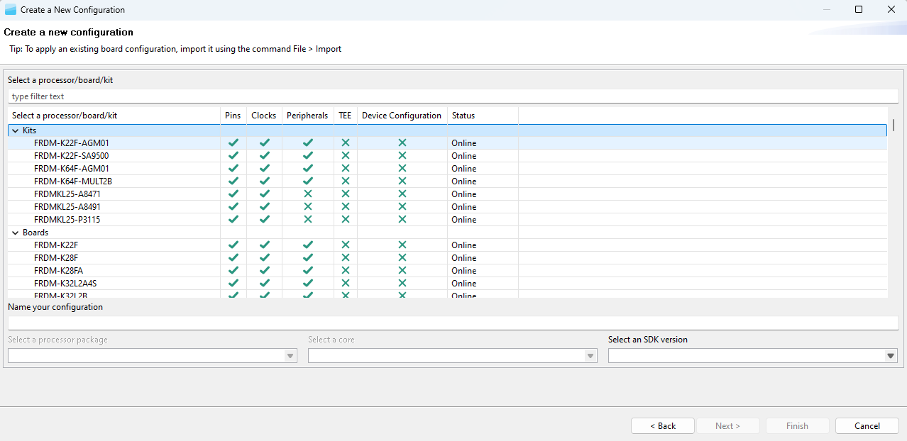 User interface — MCUXpresso Configuration Tools 26.03 26.03 documentation